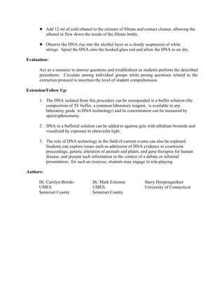 Dna extraction onions | PDF