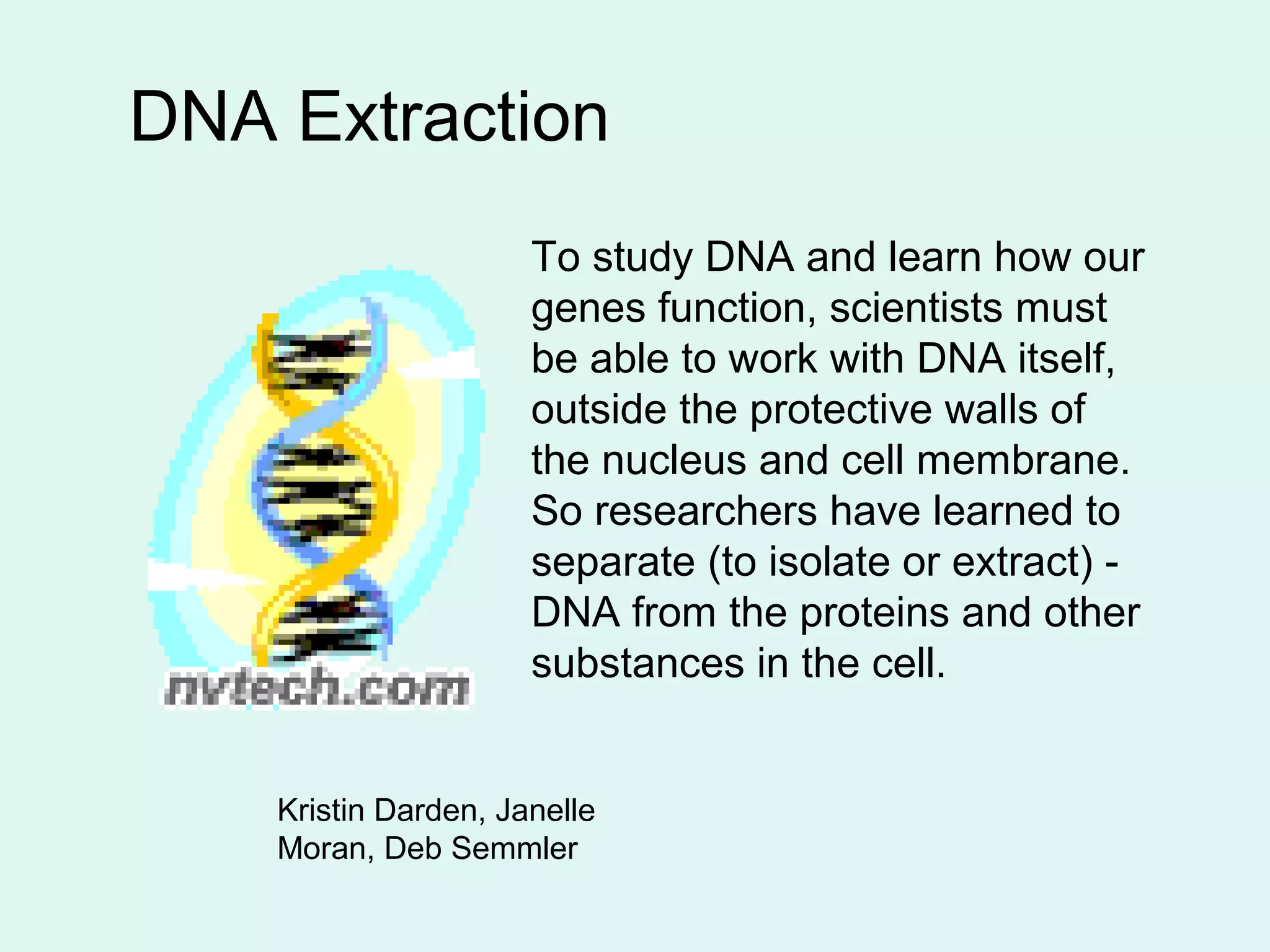 MIchiana BioEYES DNA extraction presentation | PPT