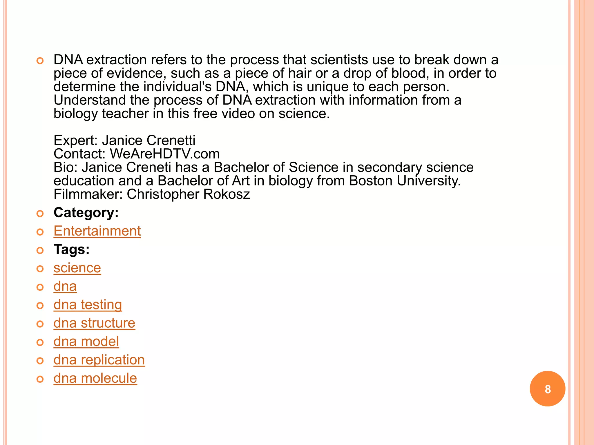 dna extraction presentation | PPTX