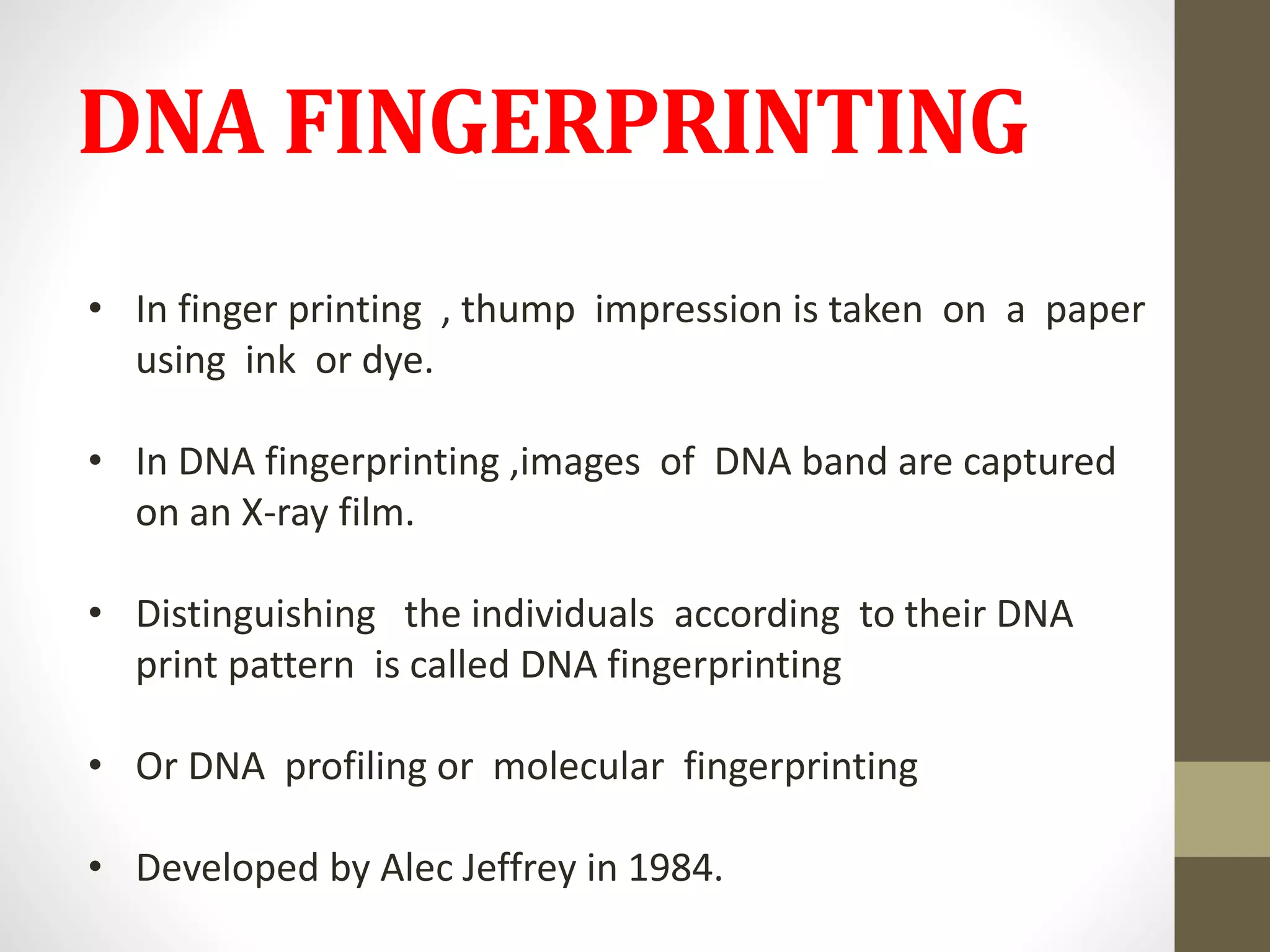 Dna fingerprinting and footprinting | PPTX