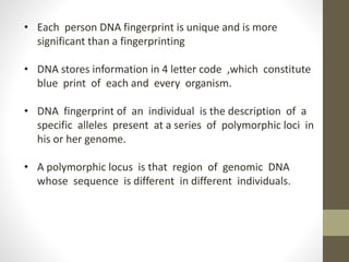 Dna fingerprinting and footprinting | PPTX