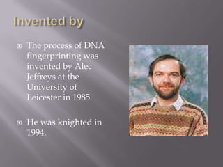 Dna fingerprinting | PPTX