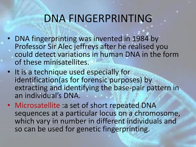 Dna fingerprinting | PPTX