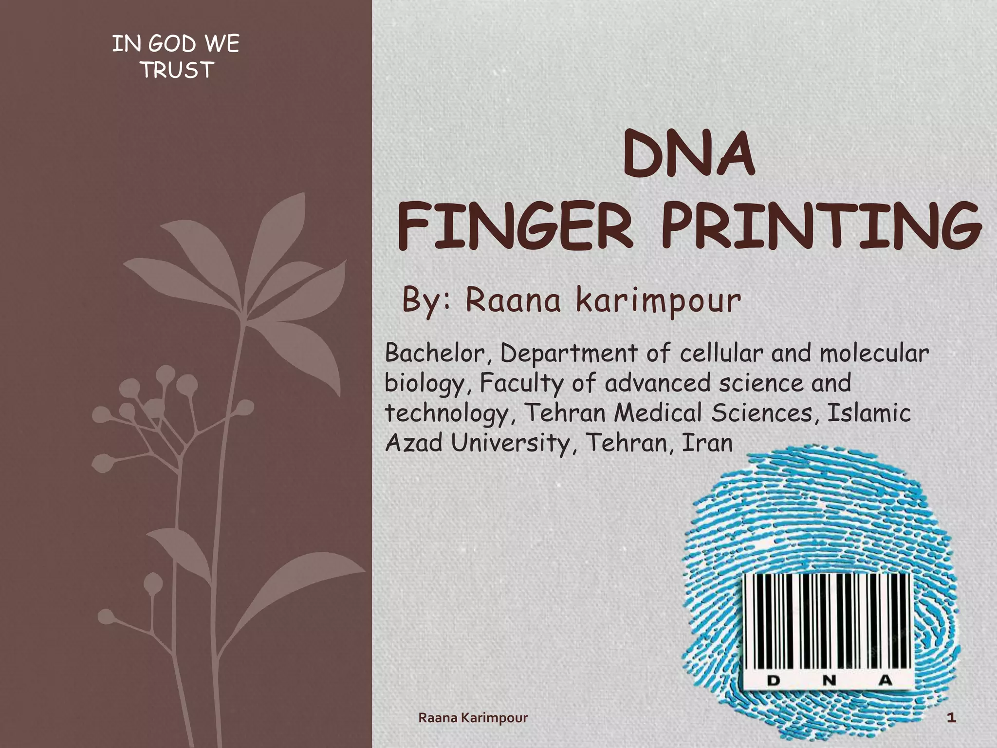 Dna finger printing | PPTX