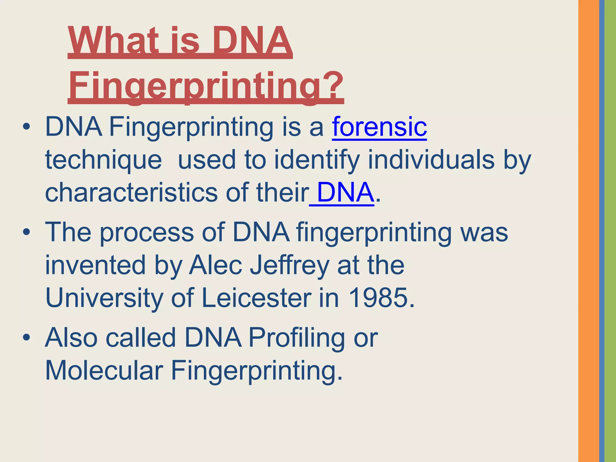 Dna fingerprinting | PPTX