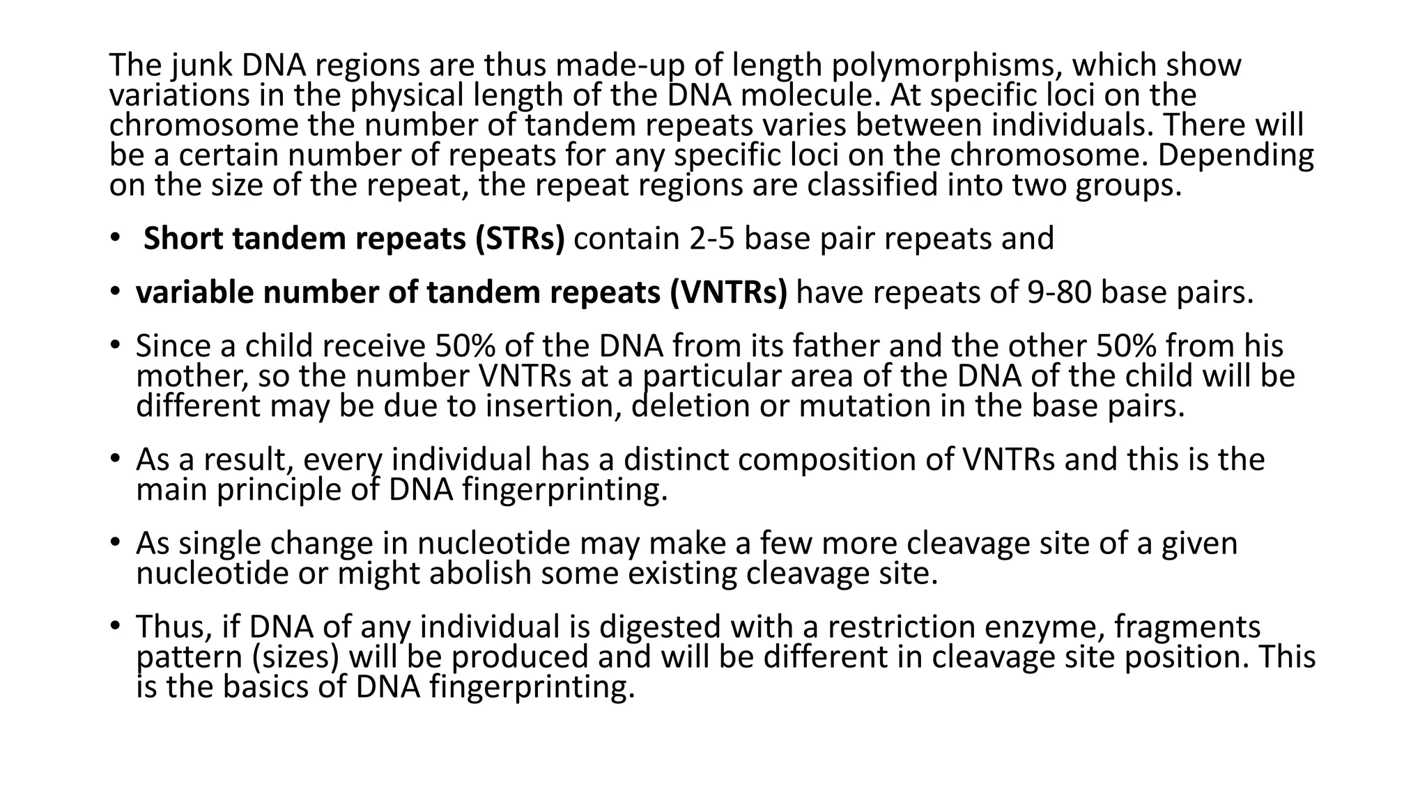 DNA Fingerprinting.pdf principles, working | PDF