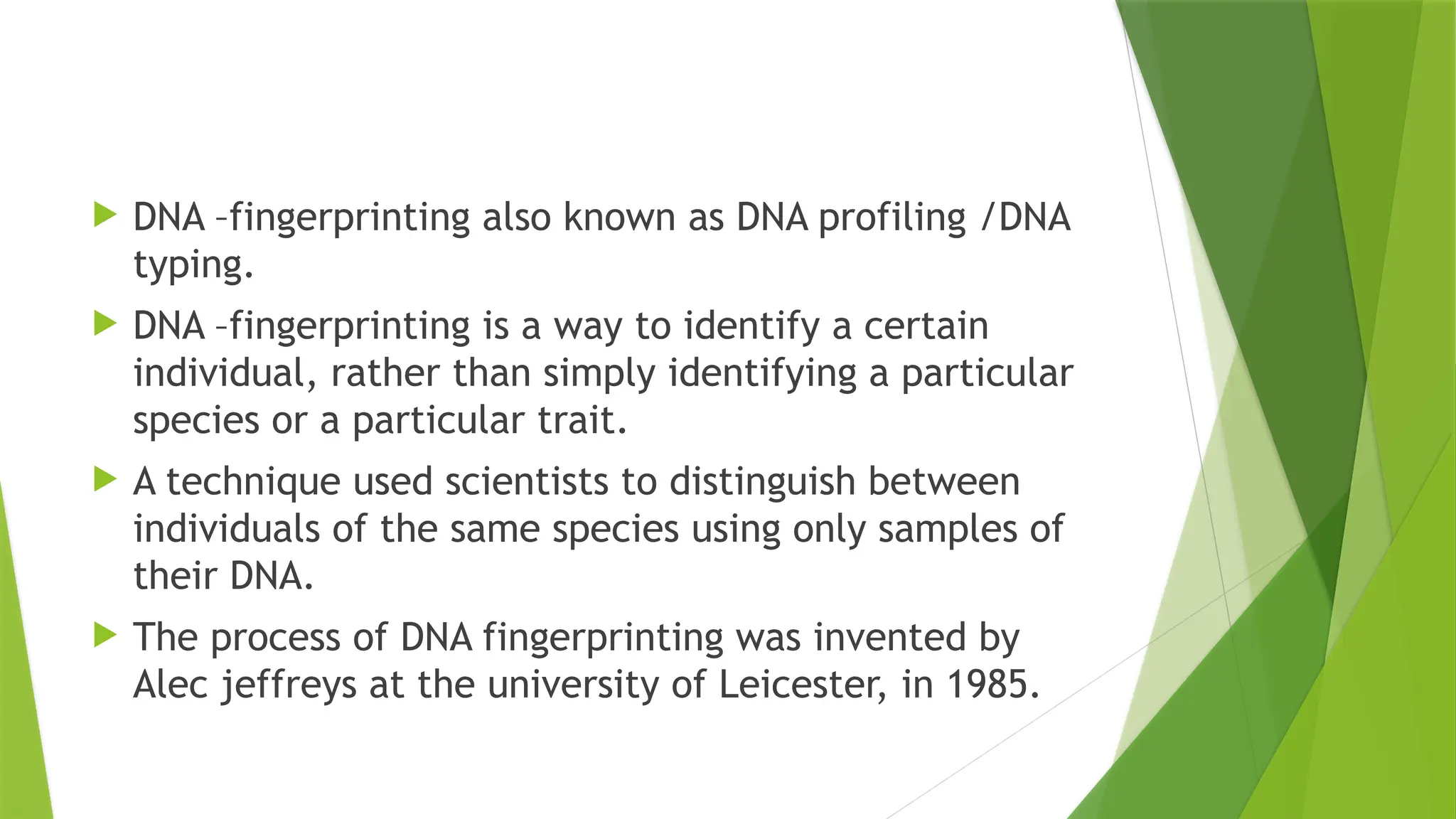 DNA fingerprinting pptx presentation for education | PPTX