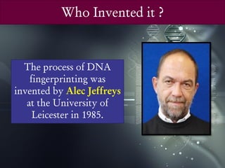 Forensic and Medico-legal applications of DNA Fingerprinting | PDF