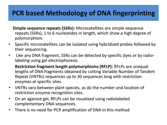 DNA Fingerprinting & its techniques by Shiv Kalia (M.Pharma in ...