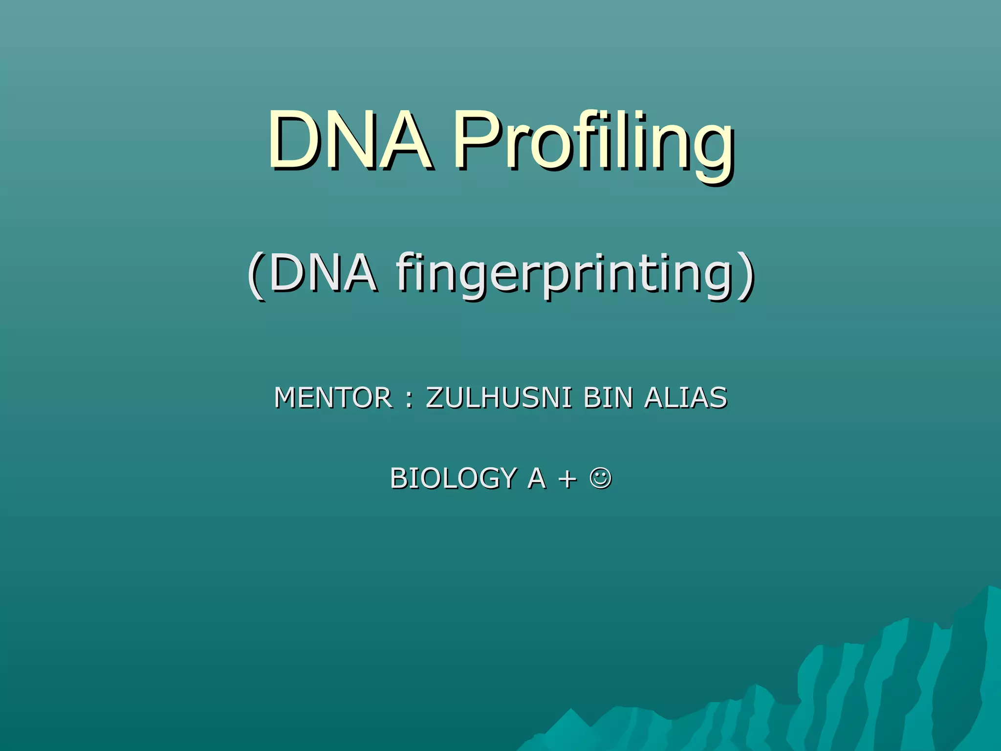 Dna fingerprinting powerpoint | PPT
