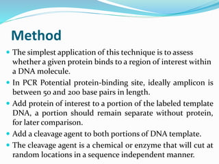 Dna footprinting | PPTX | Chemistry | Science
