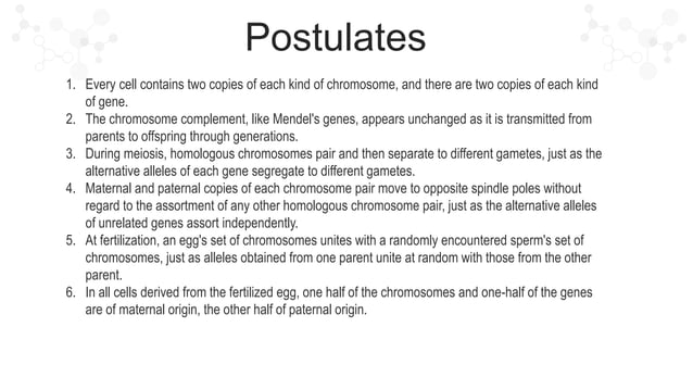 CHROMOSOMAL THEORY OF INHERITANCE | PPTX