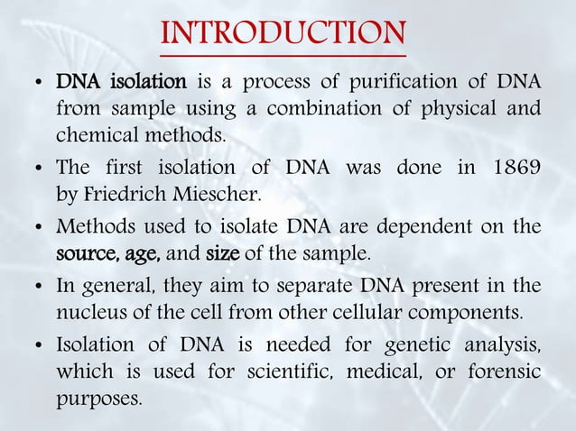 Dna isolation | PPTX