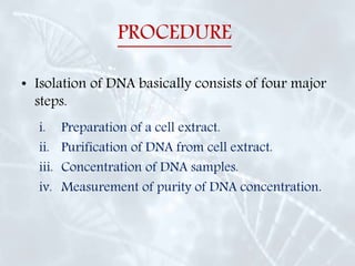 Dna isolation | PPTX