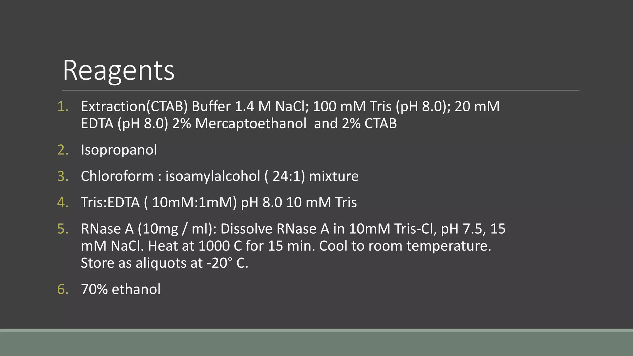 Isolation of plant genomic DNA | PPTX