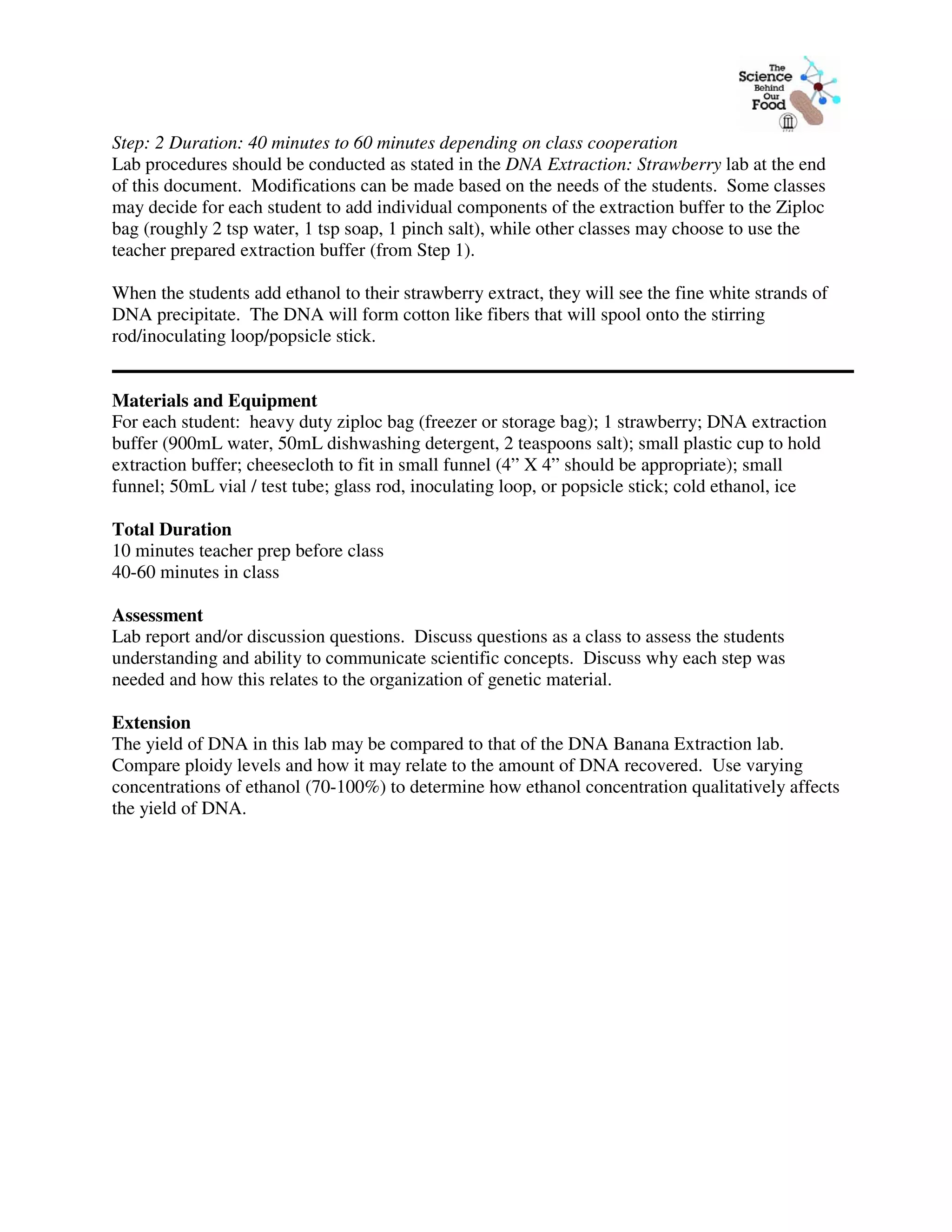 Dna lab strawberry from msmartin | PDF