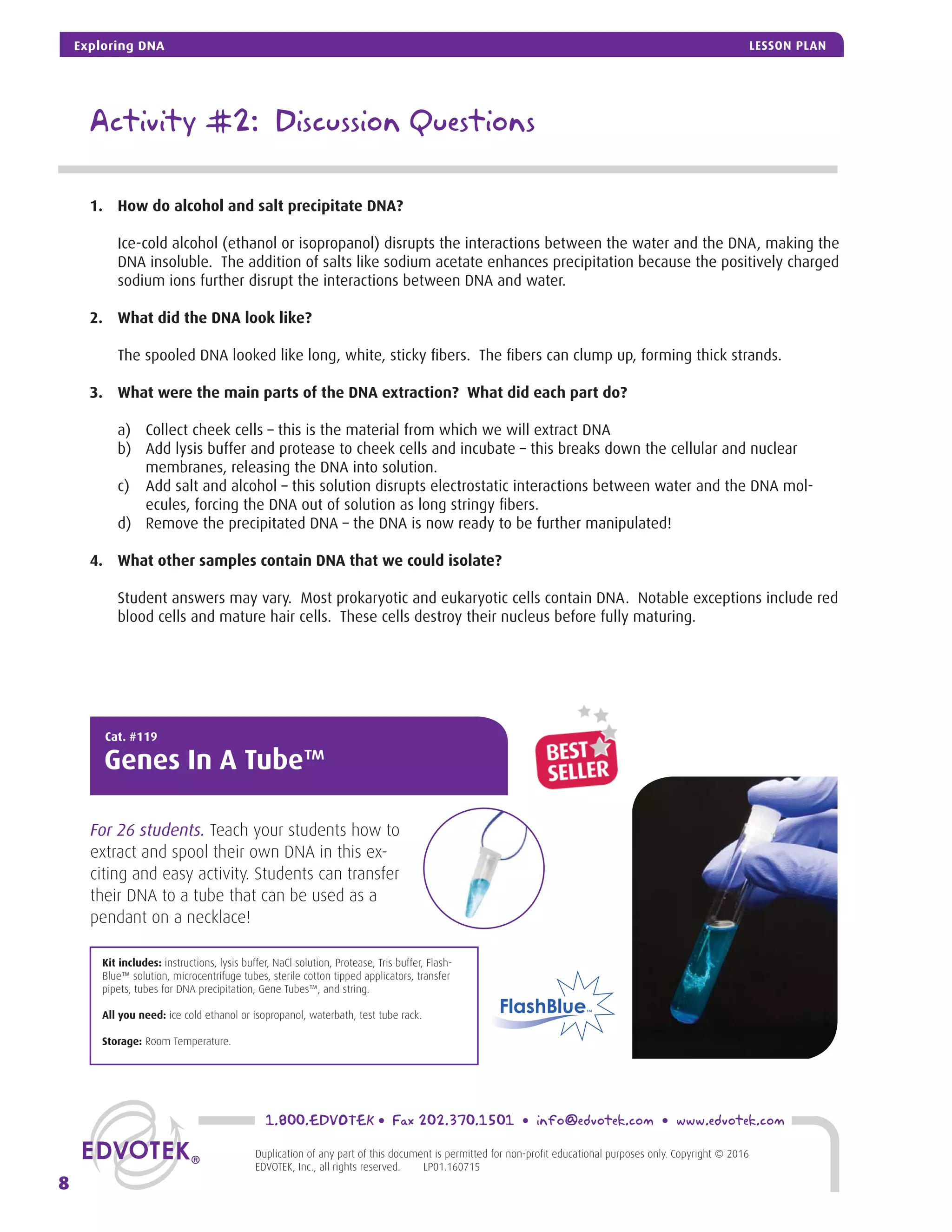 Exploring DNA Lesson Plan | PDF