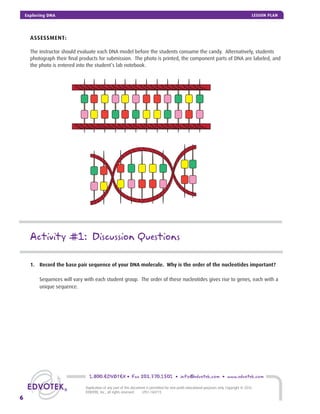 Exploring DNA Lesson Plan | PDF