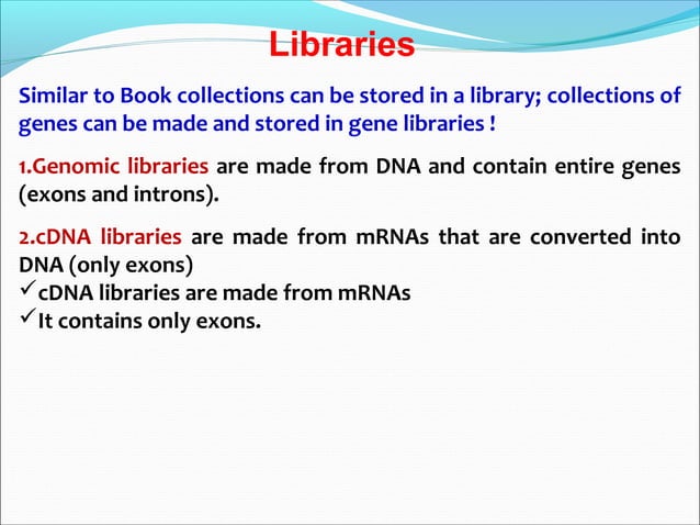 Dna libraries | PPT
