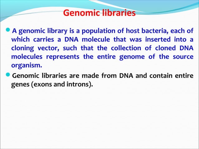 Dna libraries | PPT