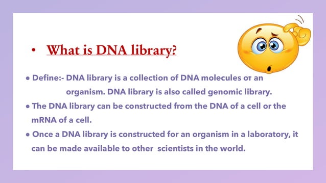 DNA library . ppt construction and application | PDF