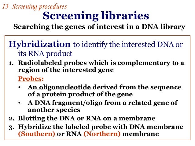 Dna library lecture-Gene libraries and screening