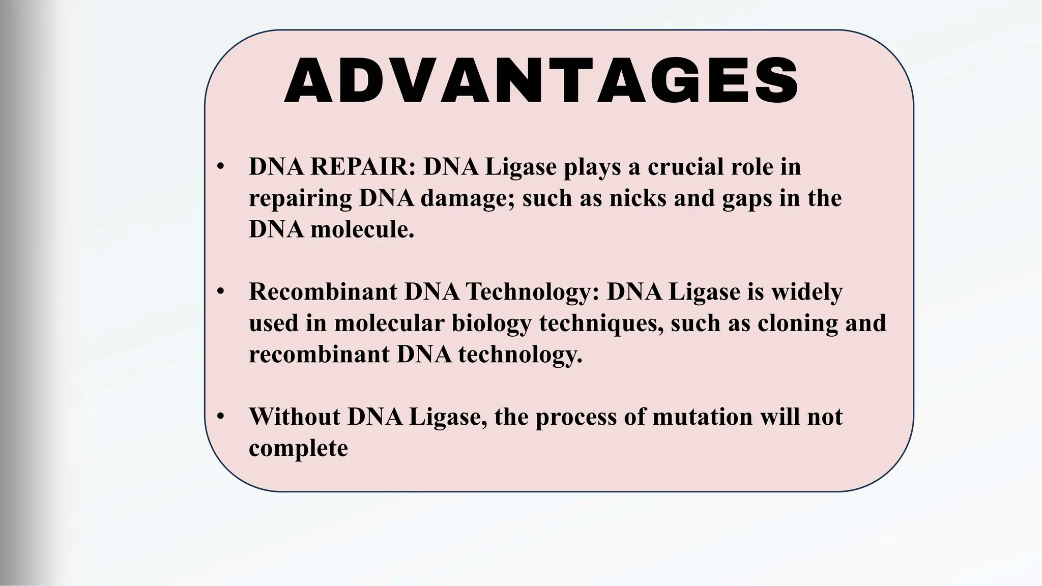 DNA LIGASE BIOTECHNOLOGY BIOLOGY STUDY OF LIFE | PPTX