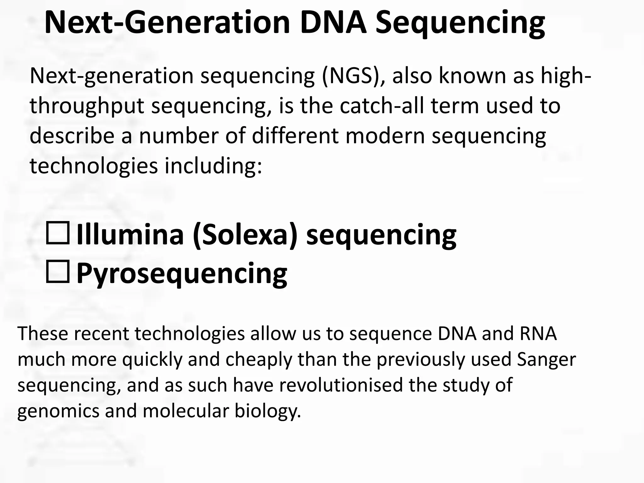 DNA sequencing methods | PPTX