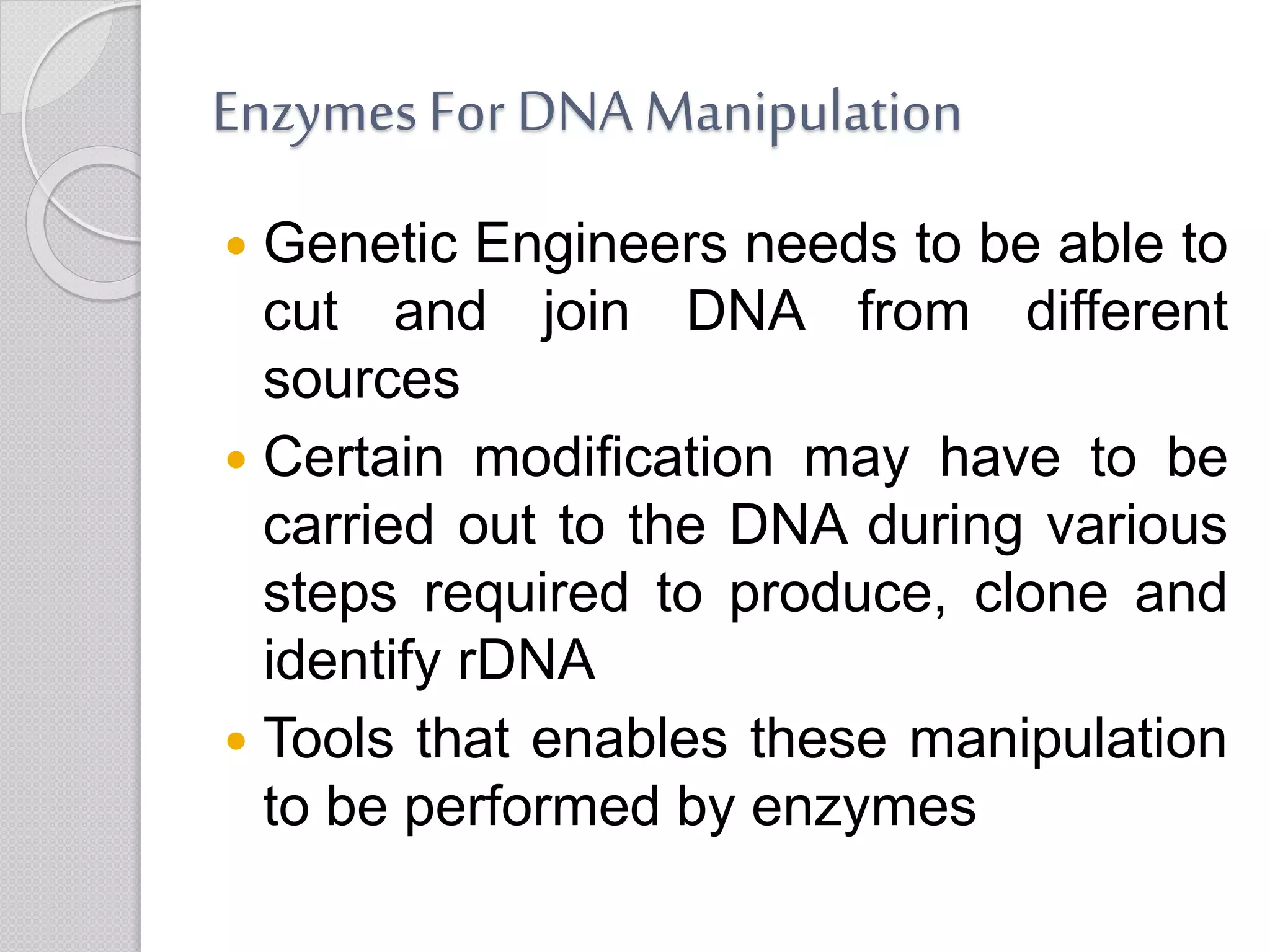 Dna manipulation enzymes | PPTX