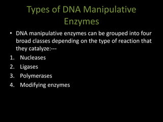 Dna manipulative enzymes | PPTX