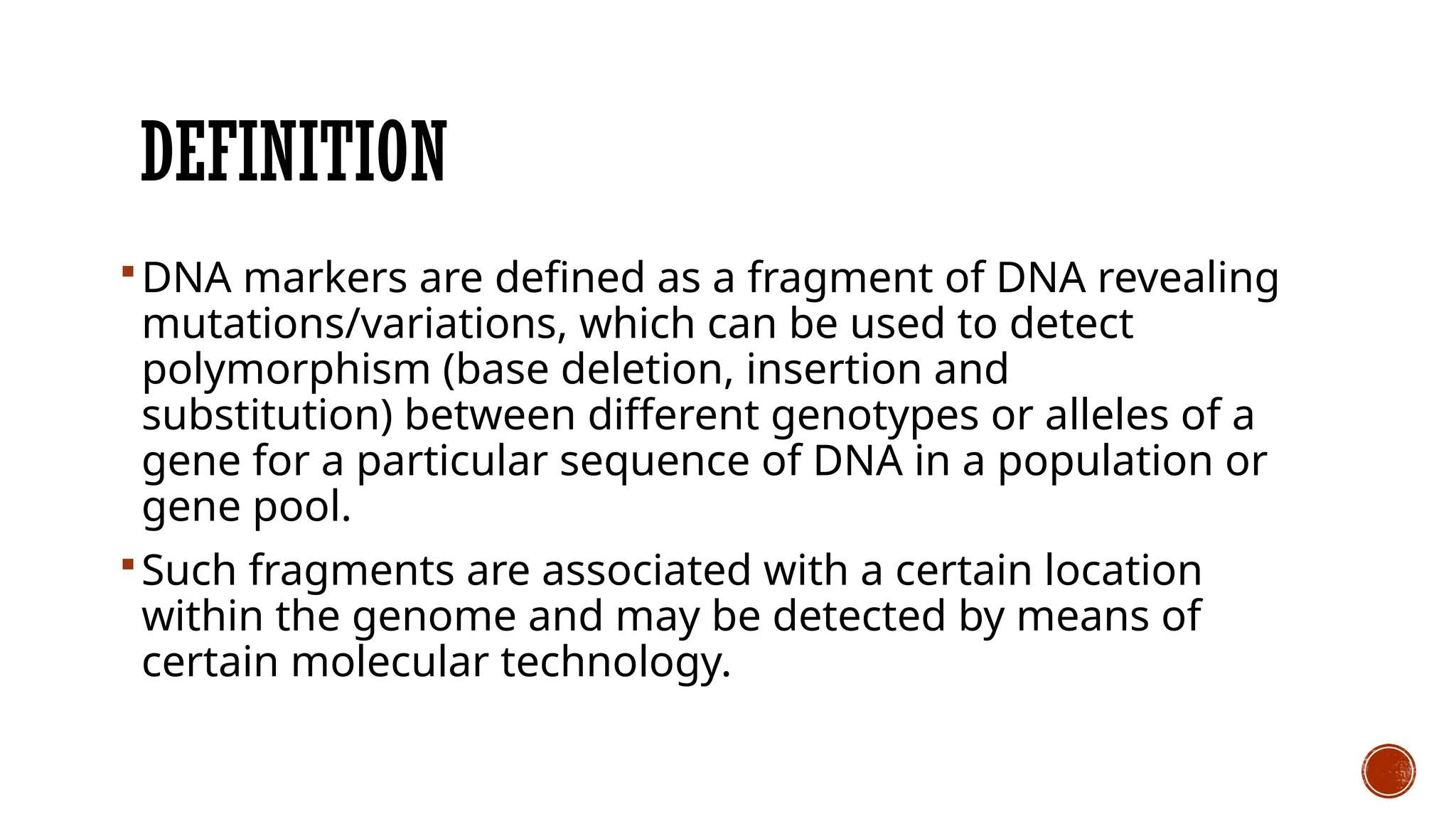 DNA markers complete details and types of DNA Markers | PPTX