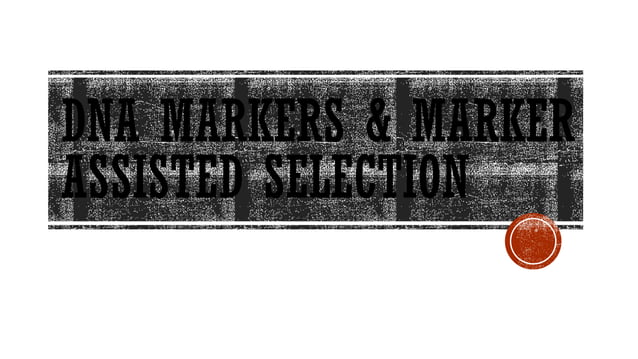 DNA markers complete details and types of DNA Markers | PPTX