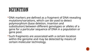 DNA markers complete details and types of DNA Markers | PPTX