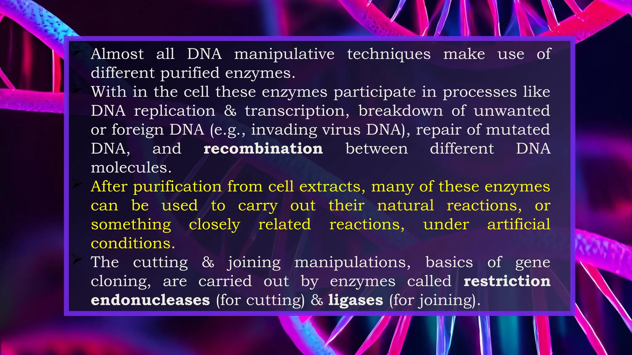 Recombinant DNA Technology and DNA Manipulative Enzymes | PPTX
