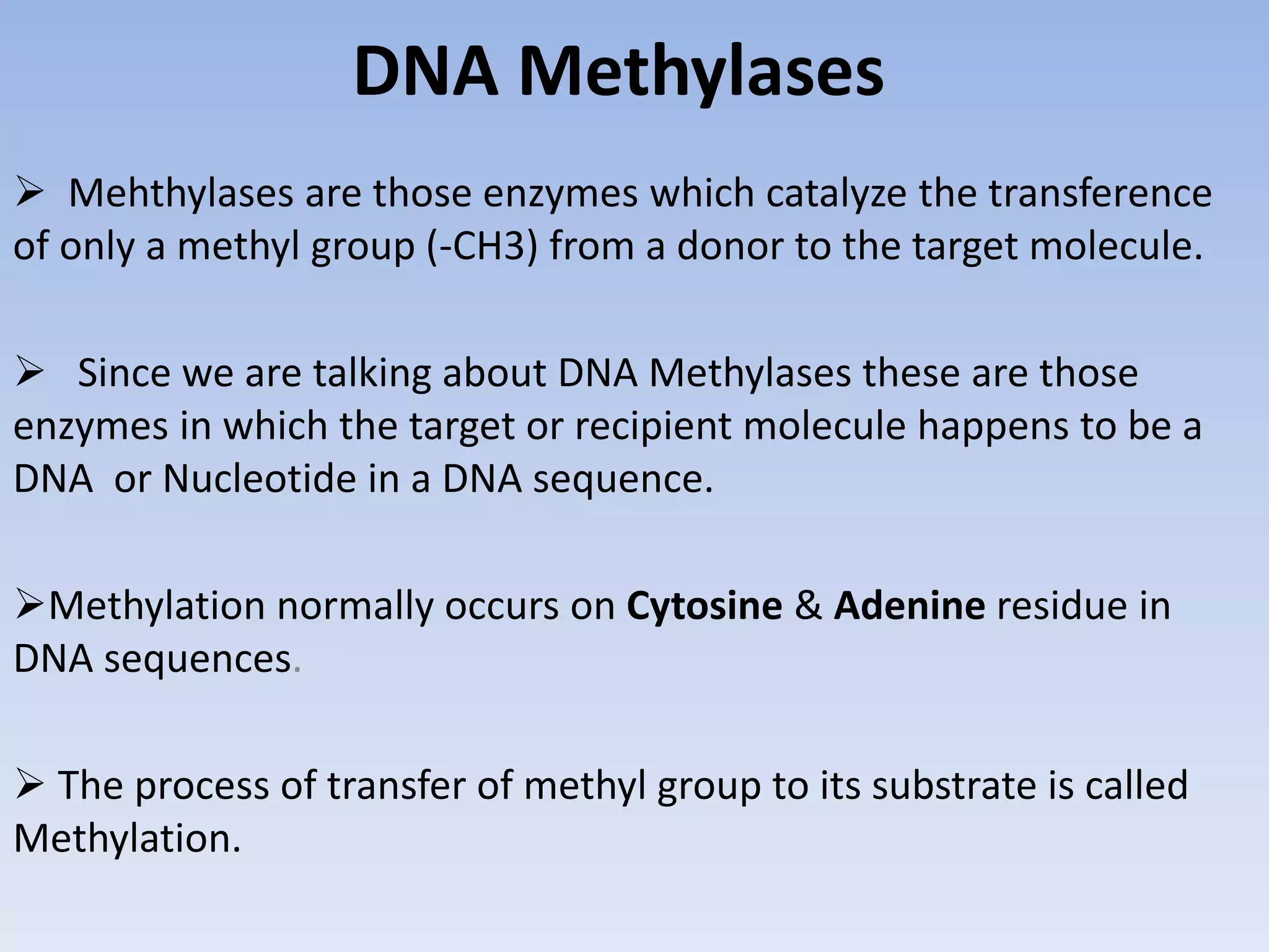 Dna methylases & topoisomerases | PPTX