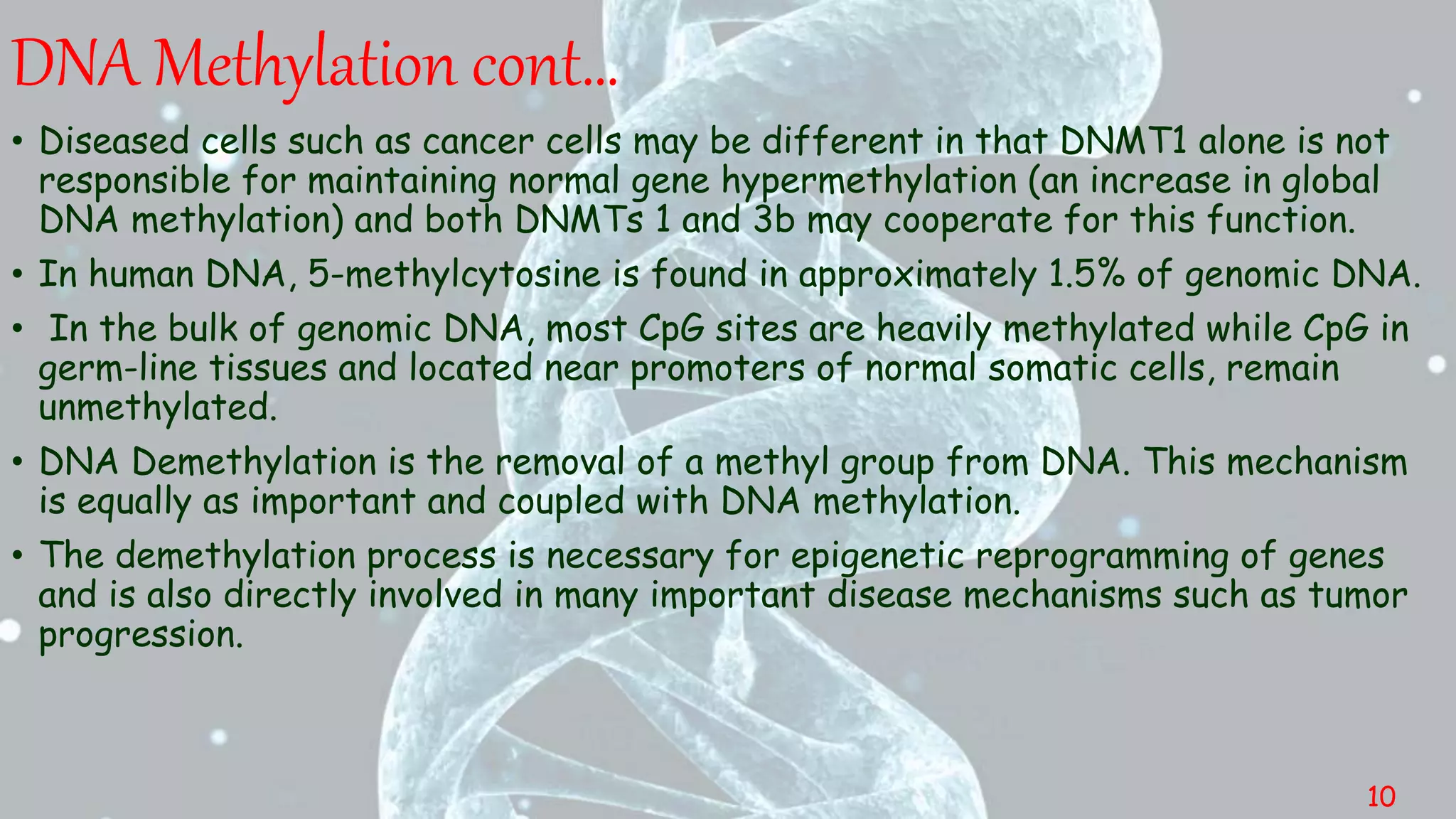 Dna methylation and epigenetics | PPTX
