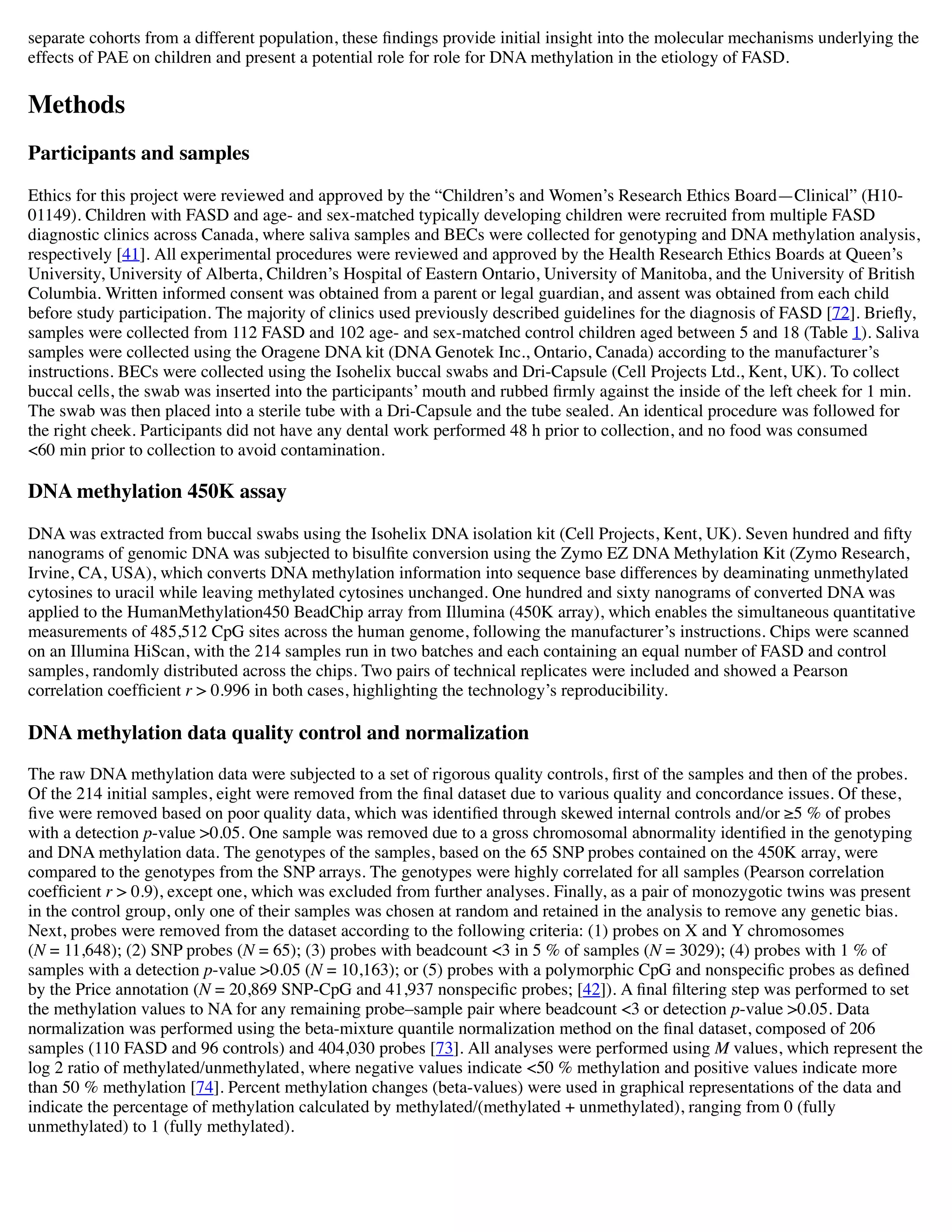 Dna methylation signature of human fetal alcohol spectrum disorder ...