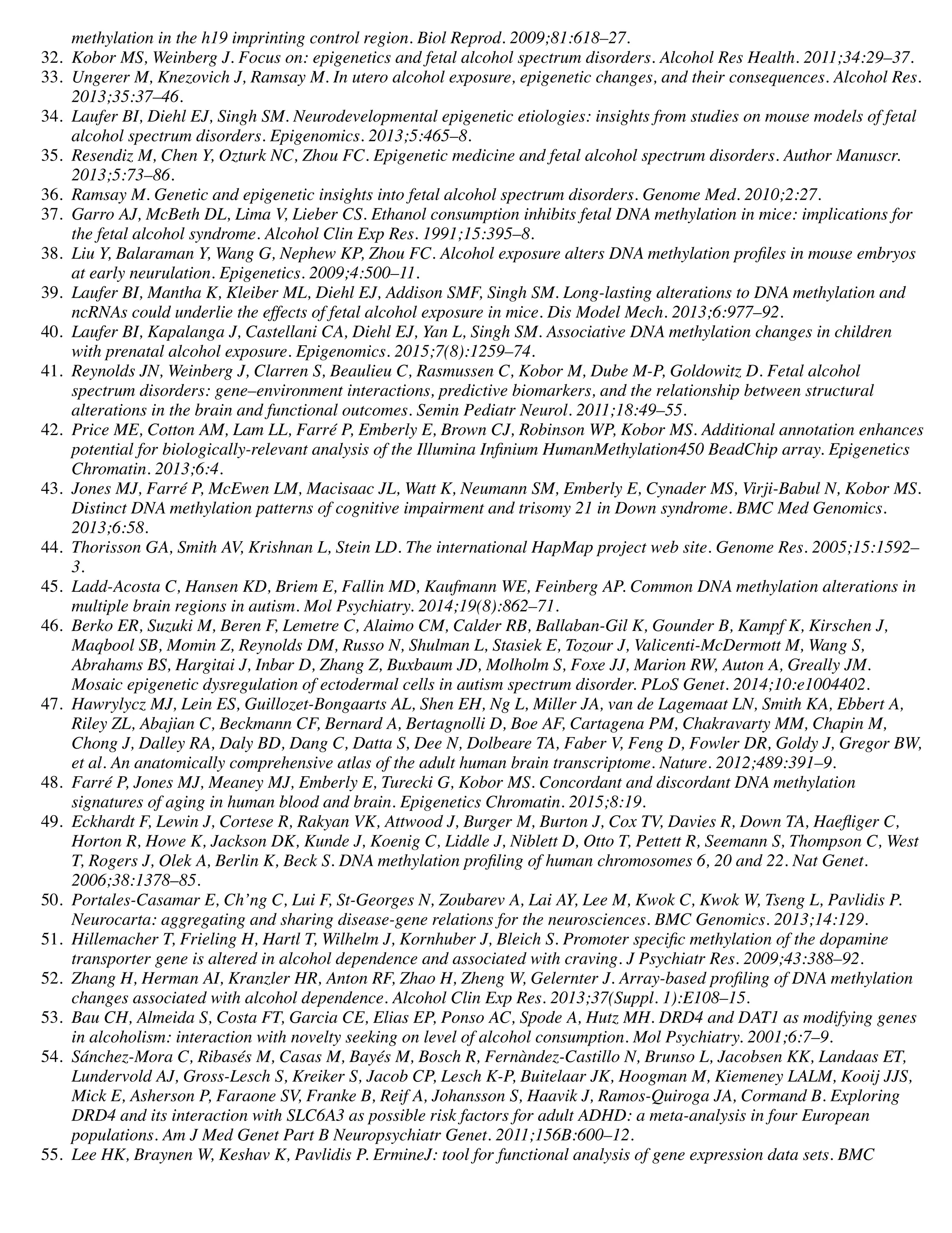 Dna methylation signature of human fetal alcohol spectrum disorder | epigenetics & chromatin ...