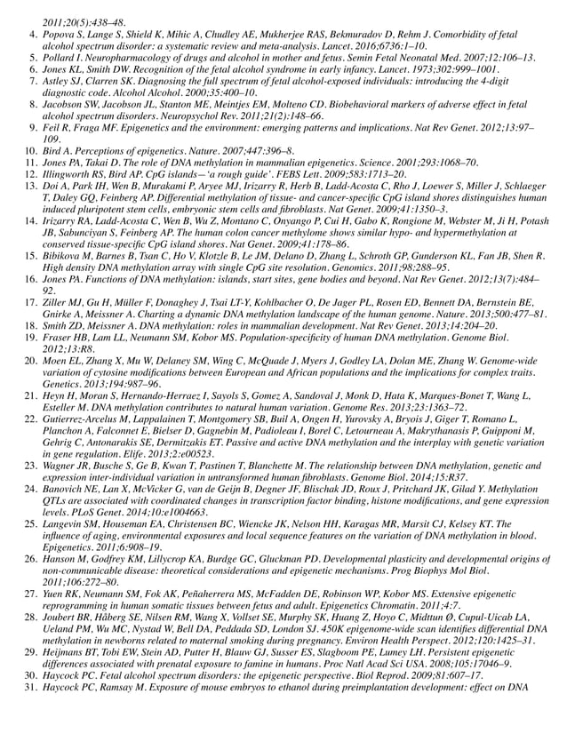 Dna methylation signature of human fetal alcohol spectrum disorder ...