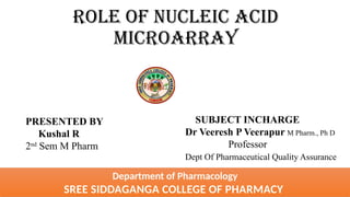 Dna microarray, Role of nucleic acid . | PPTX