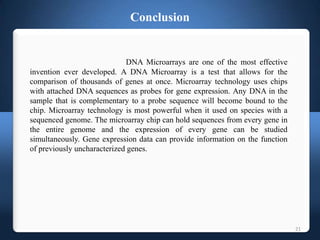 Dna microarray (dna chips) | PPTX