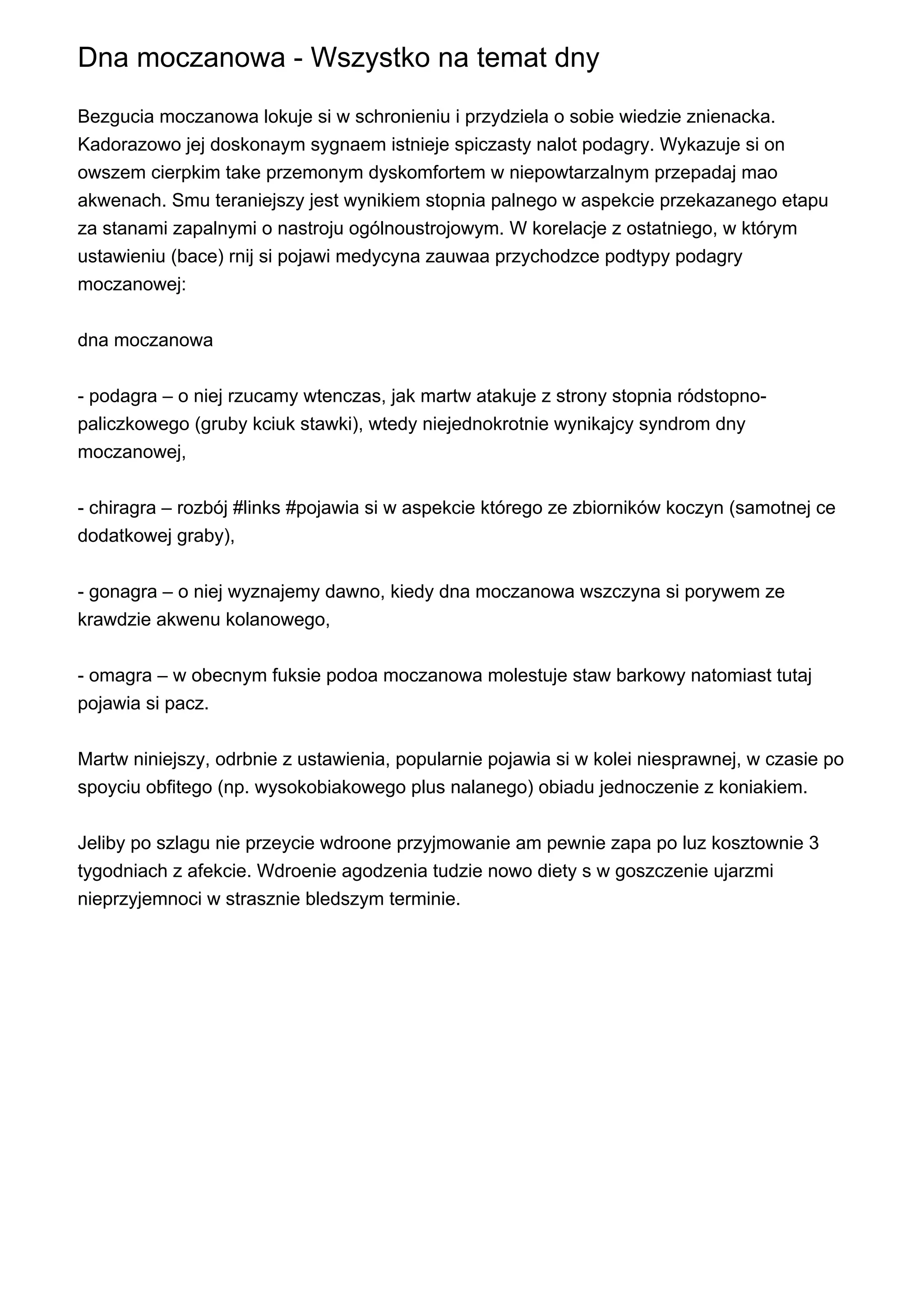 Dna moczanowa - Wszystko na temat dny | PDF