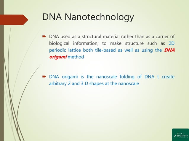 DNA Nanotechnology: Concept and its Applications | PPTX