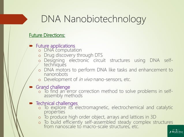 DNA Nanotechnology: Concept and its Applications | PPTX