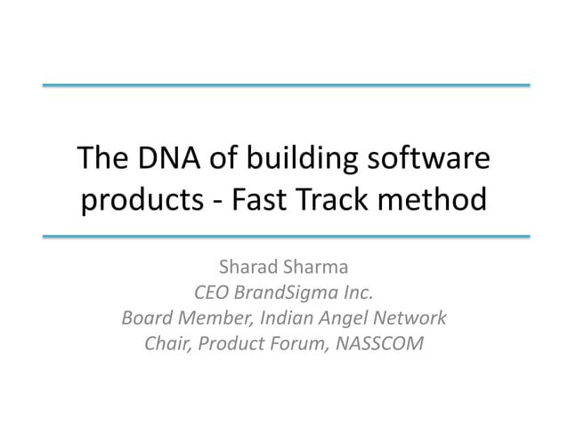 DNA of building software products - Fast track method | PPTX