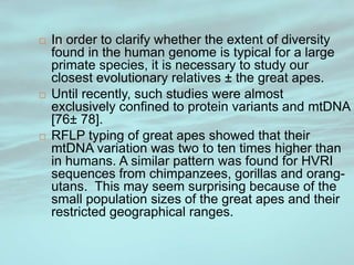Dna of human and great ape | PPTX | Genetics | Science