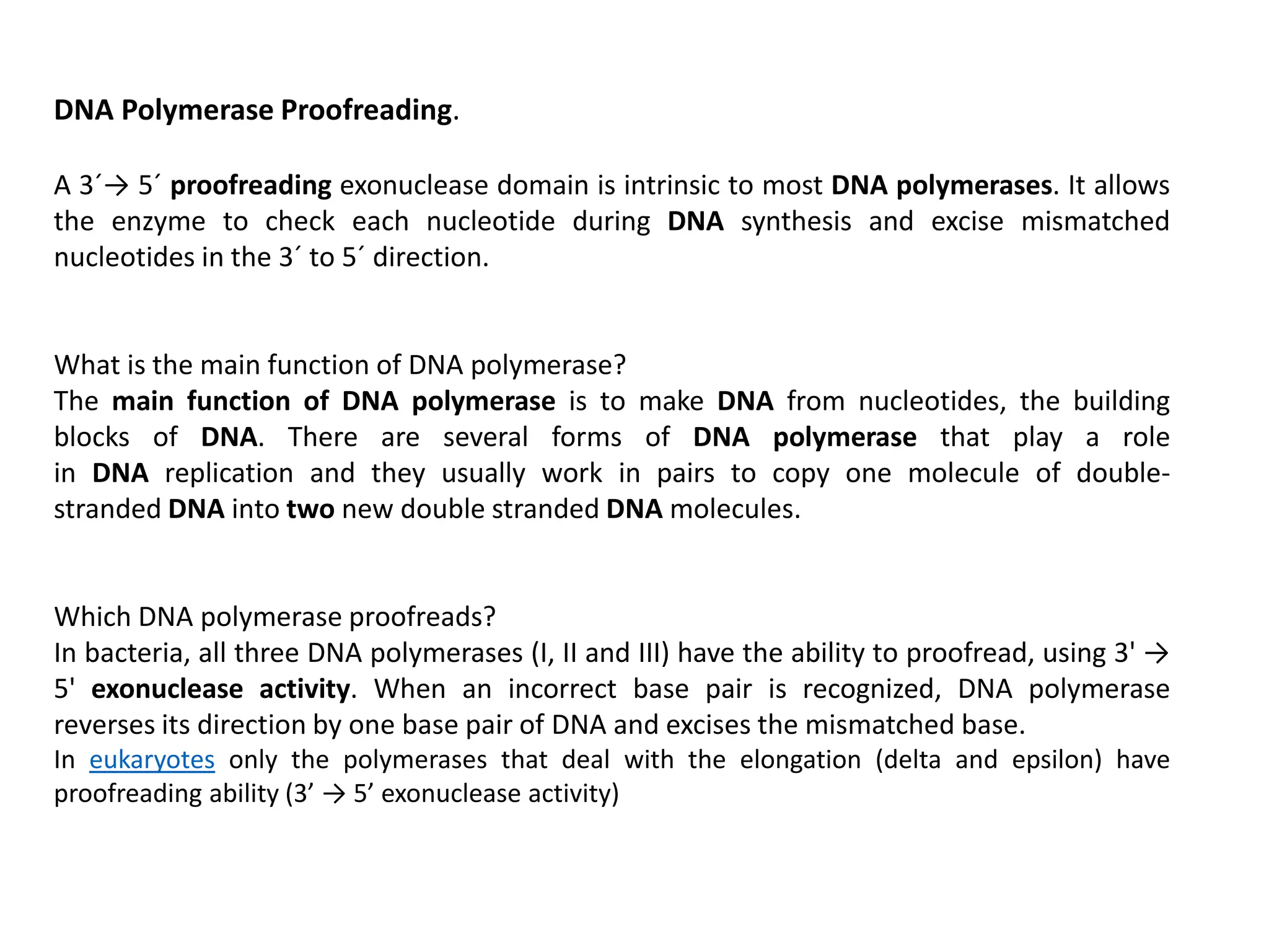 DNA polymerase proofreading and processivity.pptx