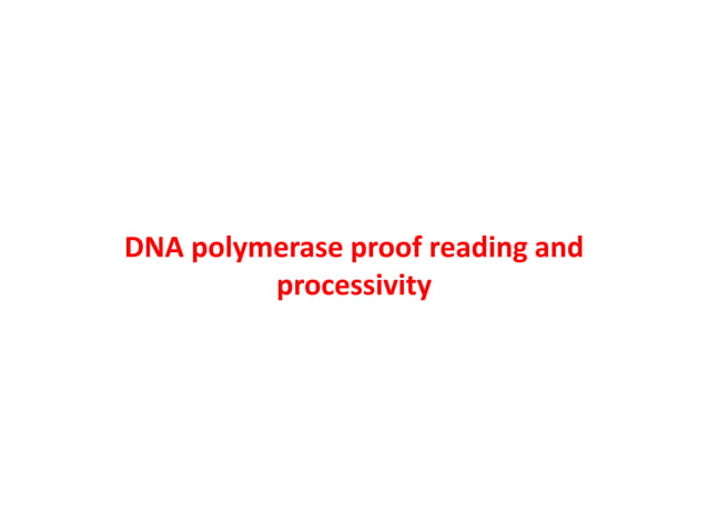 DNA polymerase proofreading and processivity.pptx | Biological Sciences ...
