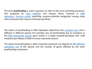 DNA polymerase proofreading and processivity.pptx