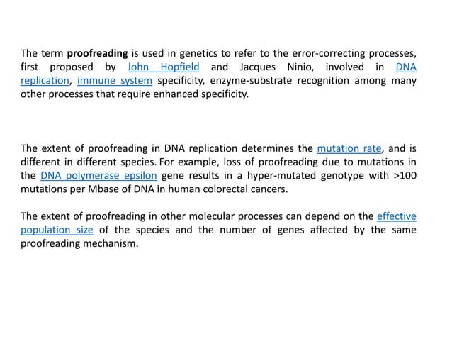 DNA polymerase proofreading and processivity.pptx | Biological Sciences ...